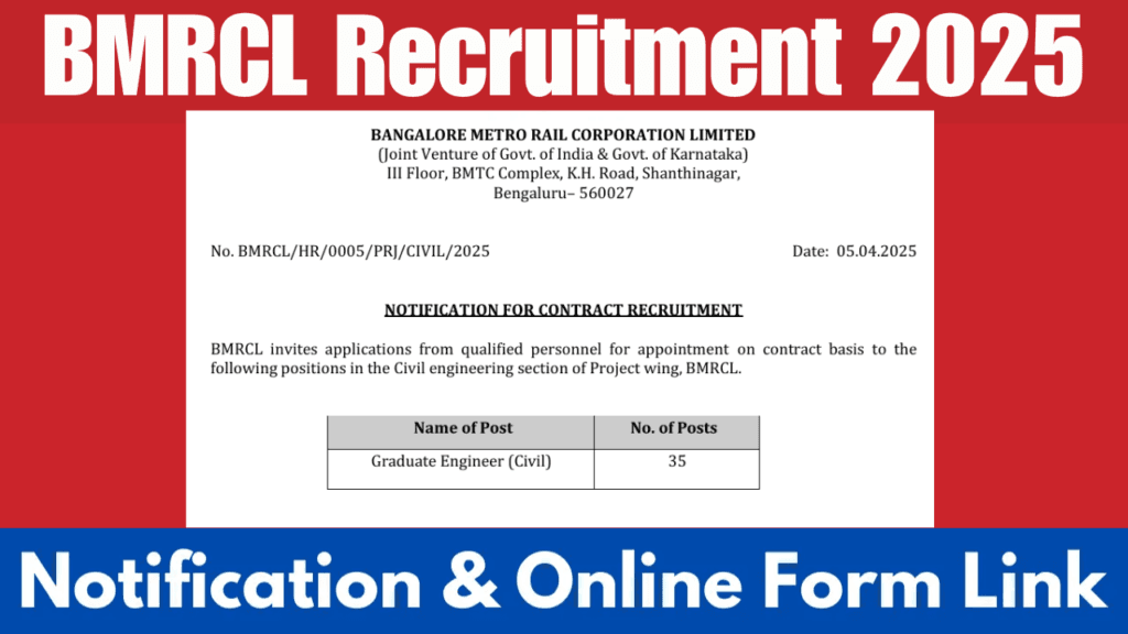BMRCL Recruitment 2025