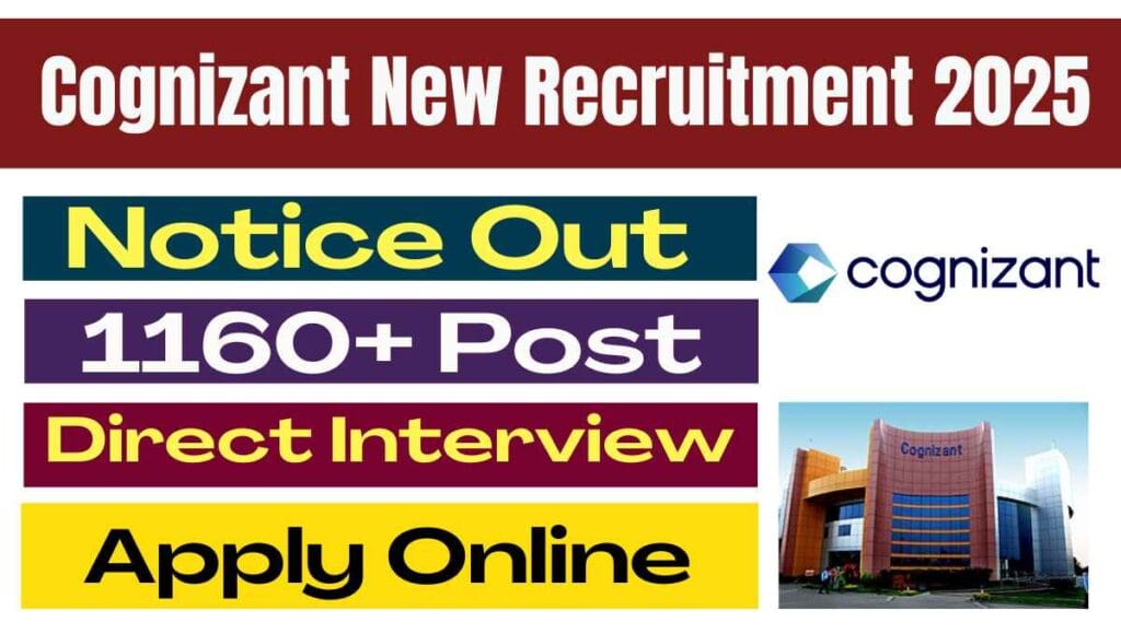 Cognizant New Recruitment 2025 1160+ Post Online Form - Form Notice