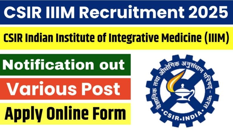CSIR IIIM Recruitment 2025: Online Application Begins for JSA and ...