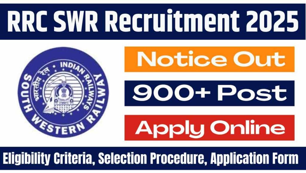 RRC SWR Apprentice Recruitment 2025 Eligibility Details Apply Online Form - Form Notice