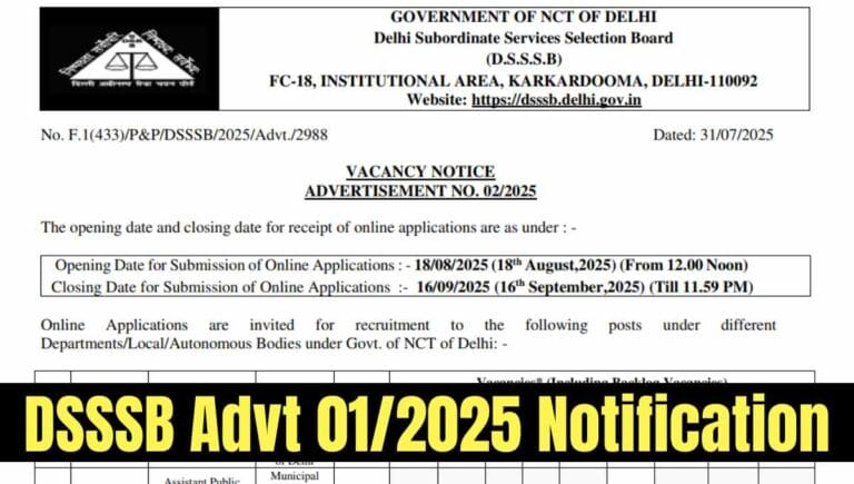 DSSSB Advt. 3/2025: Notice Out For Various Post Eligibility Details ...