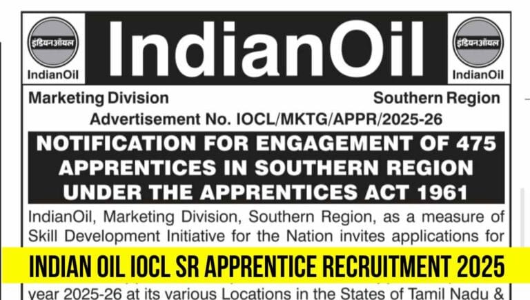 Indian Oil IOCL SR Apprentice Recruitment 2025 Eligibility Details ...
