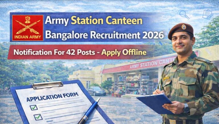 Army Station Canteen Bangalore Recruitment 2026 Notification Out ...