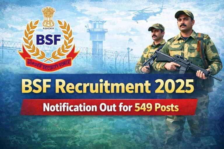 BSF Recruitment 2025: Notification Out for 549 Posts - Form Notice