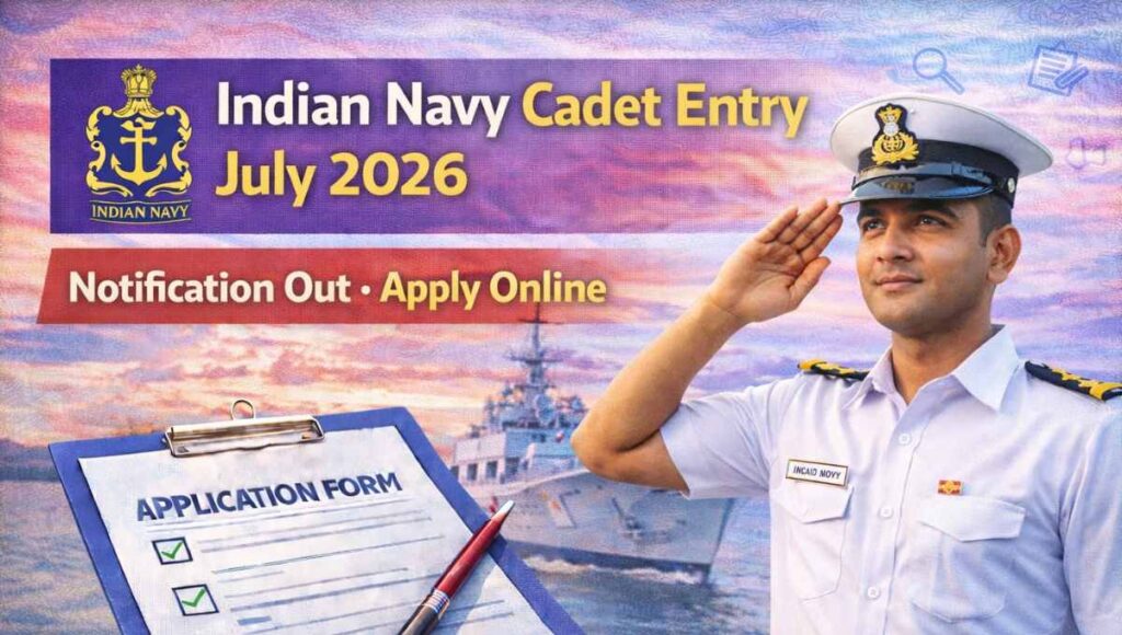 Indian Navy Cadet Entry July 2026: Notification Out, Apply Online ...