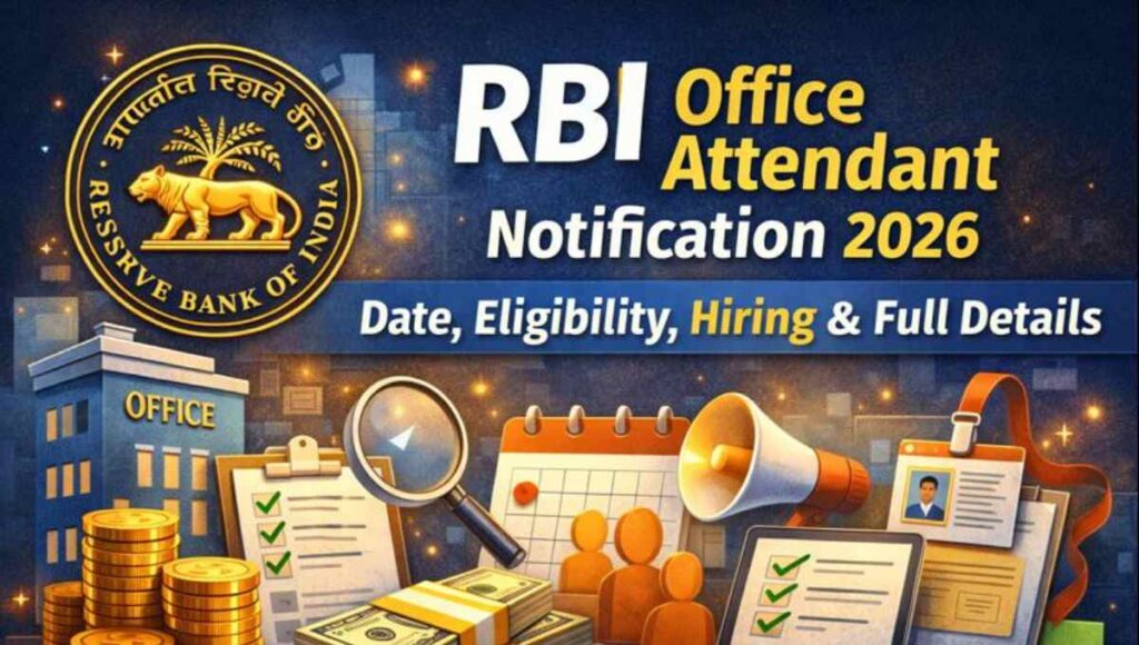 RBI Office Attendant Notification 2026 Date Eligibility Hiring Full ...