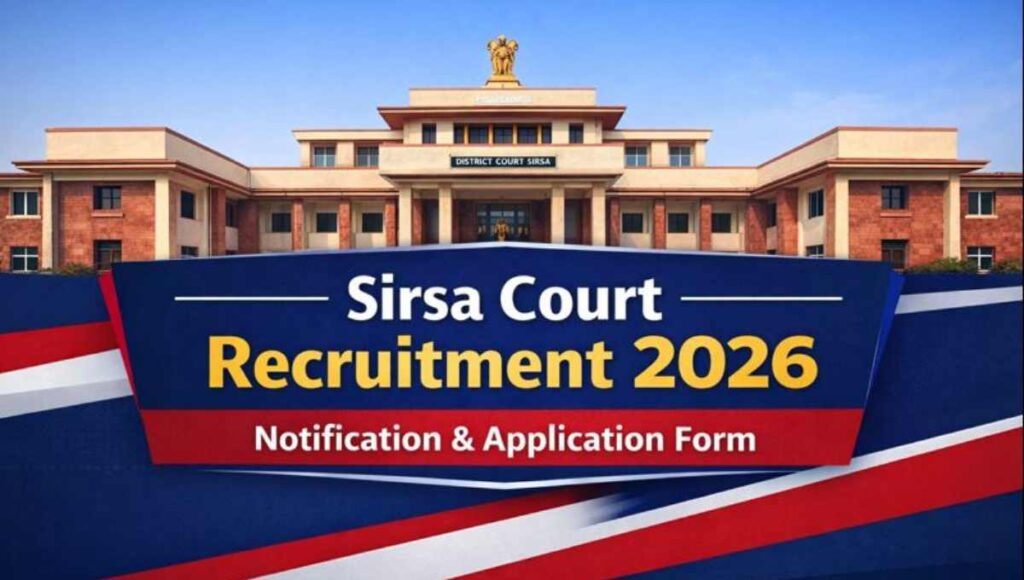 Sirsa Court Recruitment 2026 Notification And Application Form - Form ...