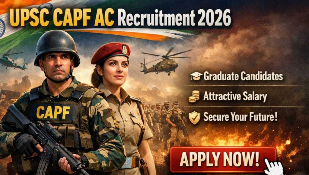 UPSC CAPF AC Recruitment 2026: Apply Online for 349 Posts - Form Notice