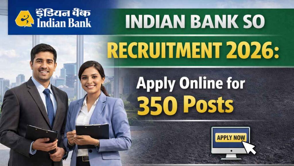 Indian Bank SO Recruitment 2026: Apply Online for 350 Posts - Form Notice